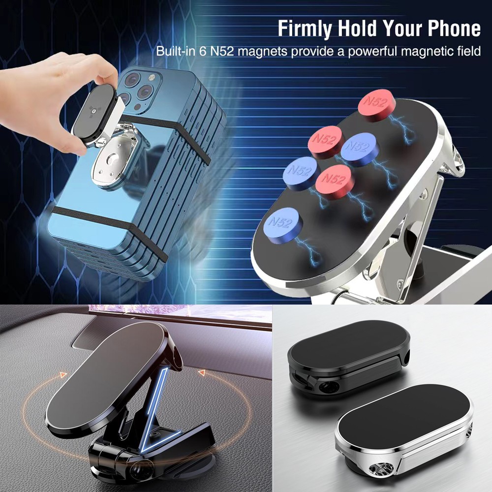 Suport auto magnetic pentru telefon universal, MorFansi, cu pliabil si ...
