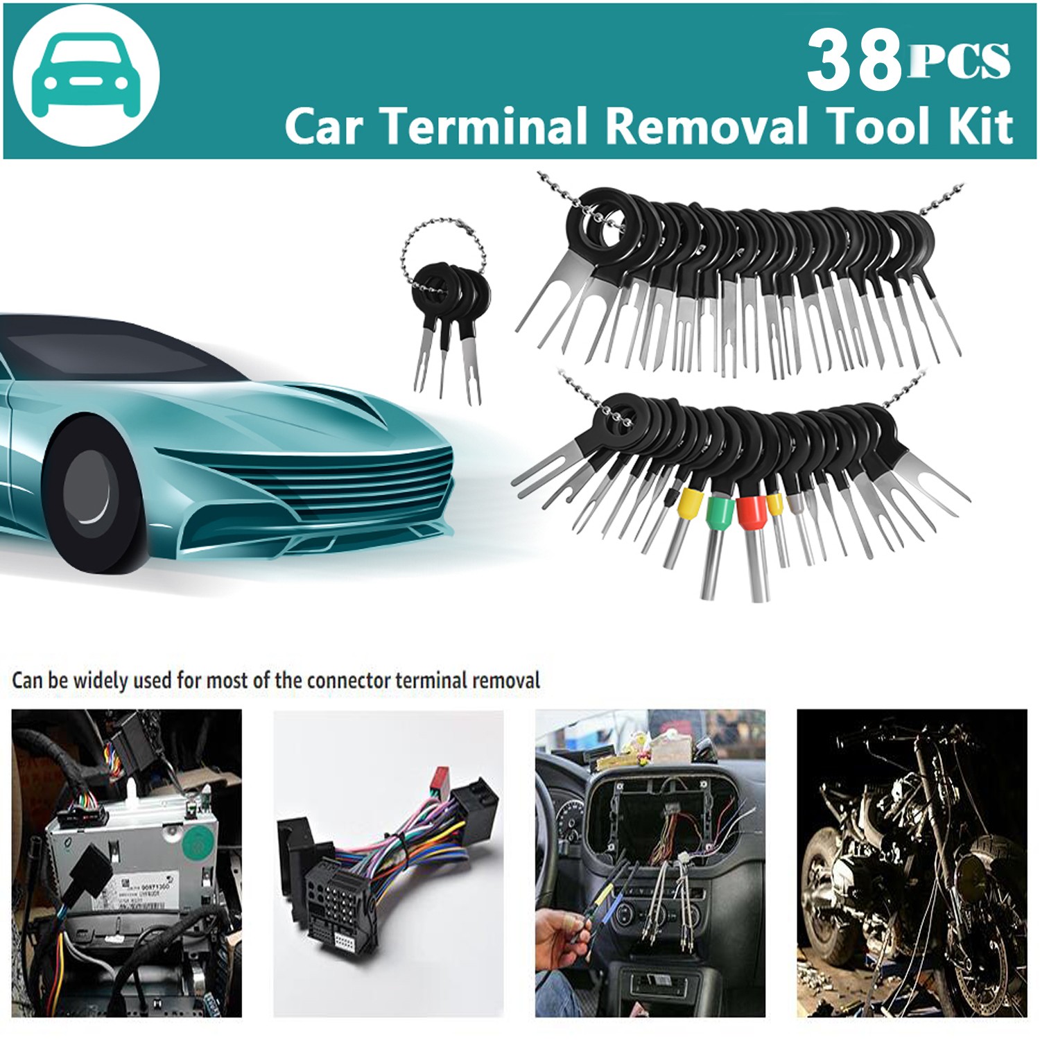 Set 38 bucati extractor de pini din mufe auto, MorFansi, pentru a ...